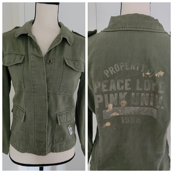 PINK Victoria's Secret | Jackets & Coats | Pink Victorias Secret Army ...